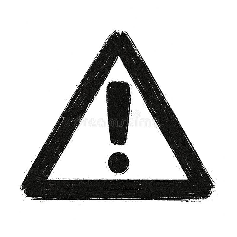 Hand-Drawn Warning Sign with Exclamation Mark in Triangle Stock ...