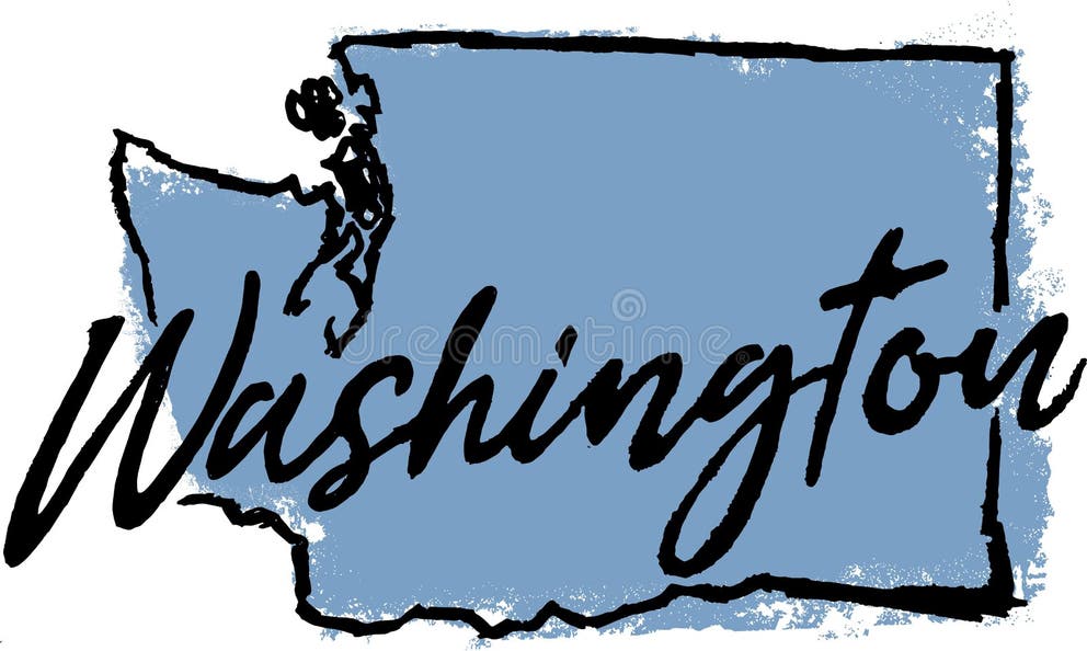 Hand Drawn Washington State Sketch Stock Vector - Illustration of ...