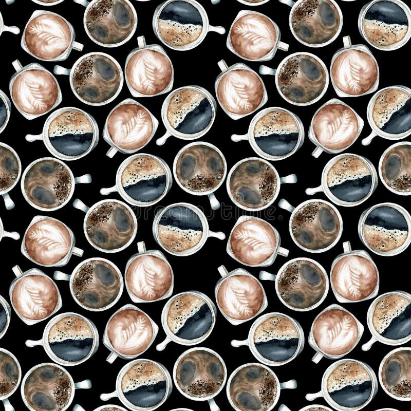 Watercolor Coffee Bean Heart Template. Hand-drawn Illustration. Stock ...