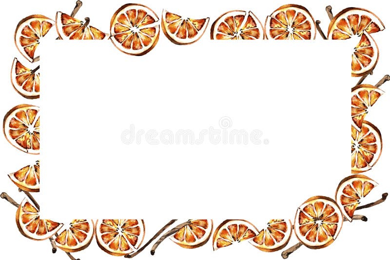 Hand-drawn Watercolor Illustration. Lemon Slices and Cinnamon Sticks ...