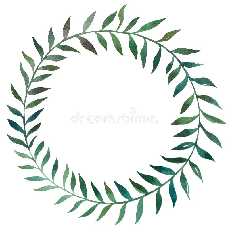 Watercolor Laurels Wreath Set Floral Frame Vintage Stock Vector
