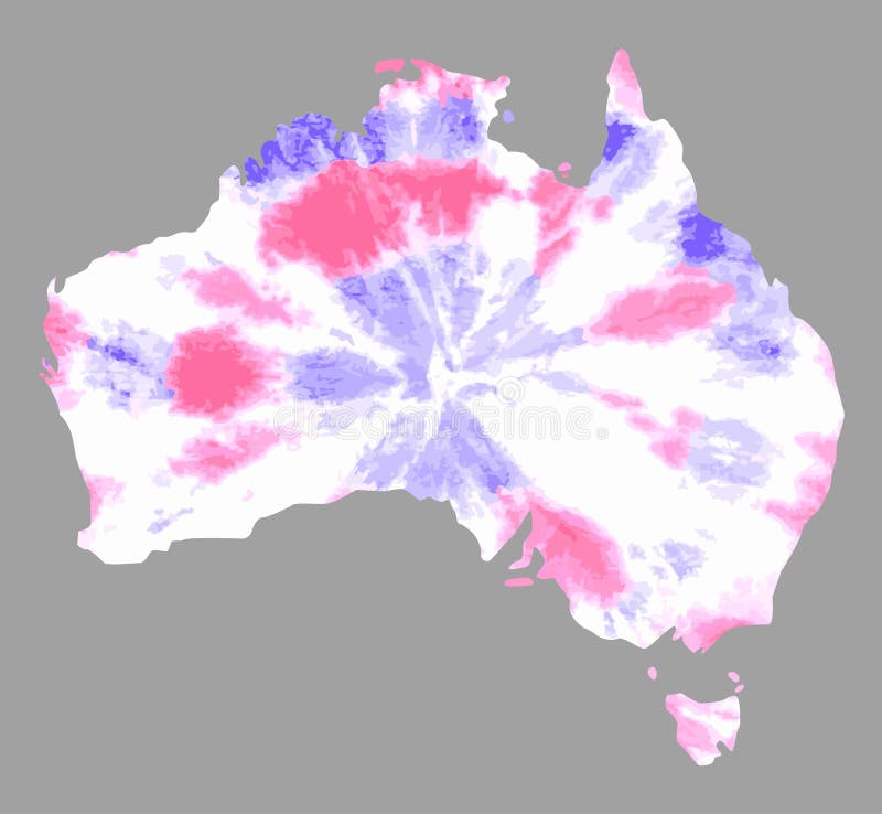 Hand Drawn Watercolor Map of Australia Isolated on White. Stock Vector ...