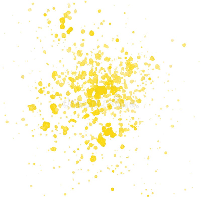 Hand Drawn Watercolor Paint Yellow Splatter. Vector. Stock Vector ...