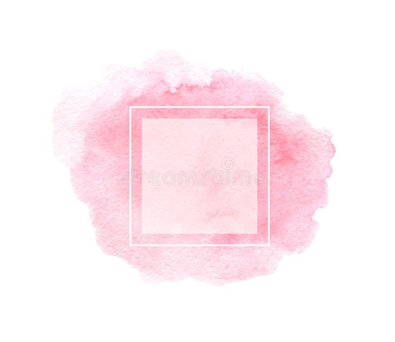Hand Drawn Watercolor Pink Texture with Square Frame. Stock ...