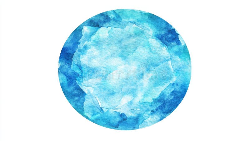 A Hand-drawn Watercolor Texture in a Somber Blue Hue with a Dark Border ...