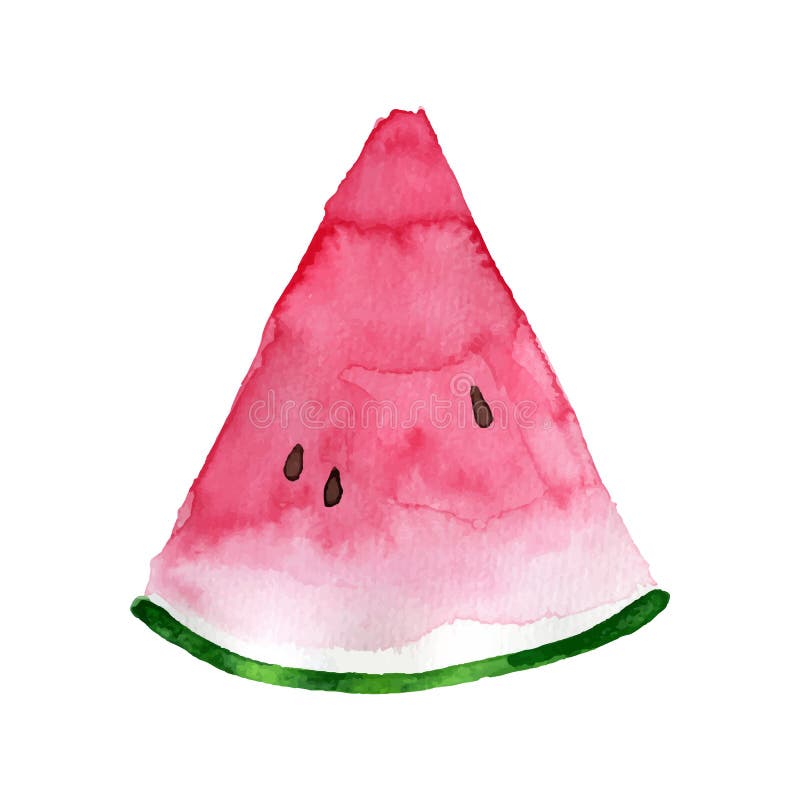 Hand Drawn Watercolor Watermelon Stock Illustration - Illustration of ...