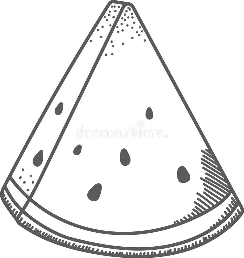 Hand-Drawn Watermelon Slice Stock Vector - Illustration of watermelon ...