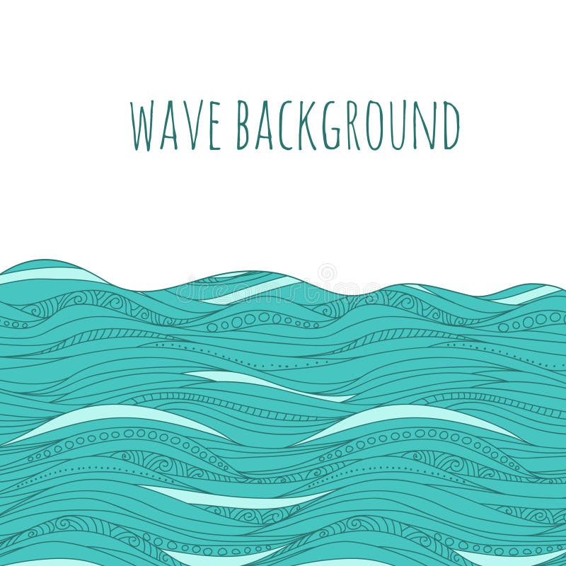Hand drawn waves stock vector. Illustration of river - 43465660