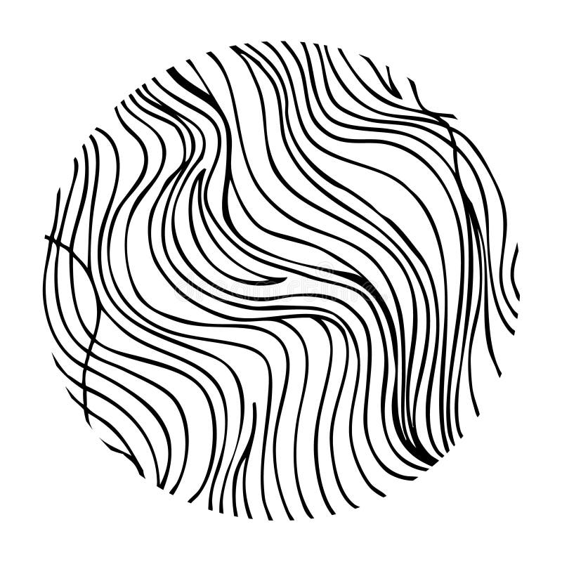 Hand drawn waves in circle stock vector. Illustration of digital - 58288099