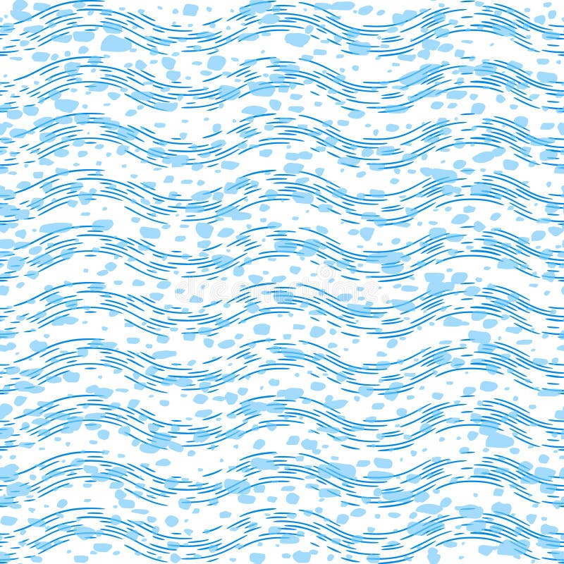 Hand Drawn Waves Seamless Pattern Stock Illustration - Illustration of ...