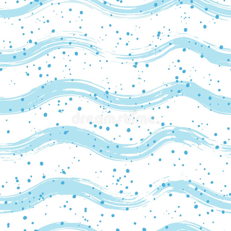 Hand Drawn Waves Seamless Pattern Stock Illustration - Illustration of ...
