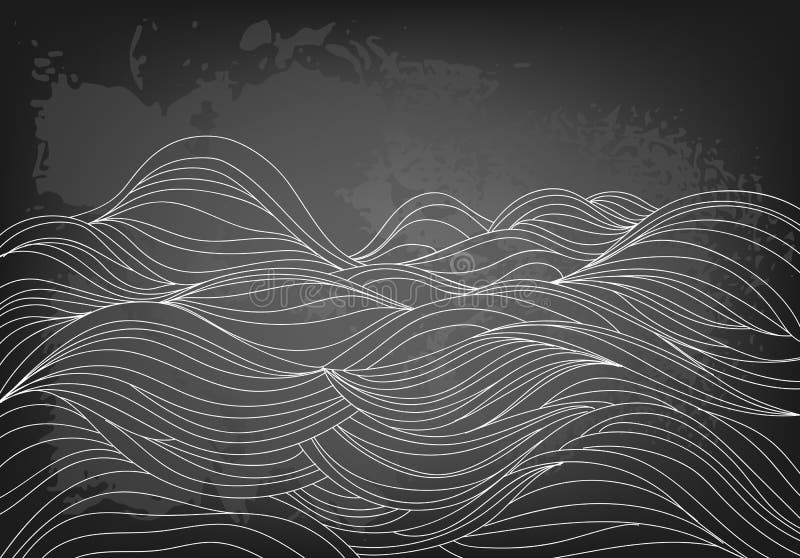 Hand drawn waves stock illustration. Illustration of season - 76230627