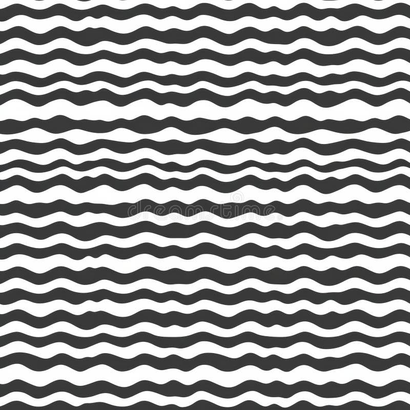 Hand-drawn Waves on a Wavy Background. Numerous Lines Forming a Stripe ...