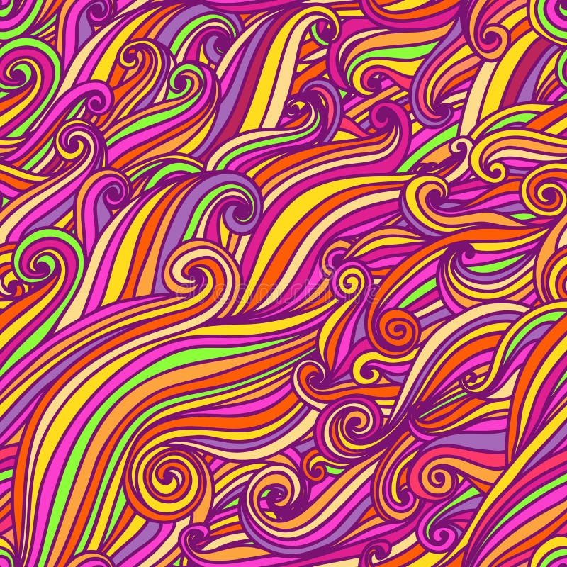 Hand Drawn Wavy Background. Stock Vector - Illustration of modern ...