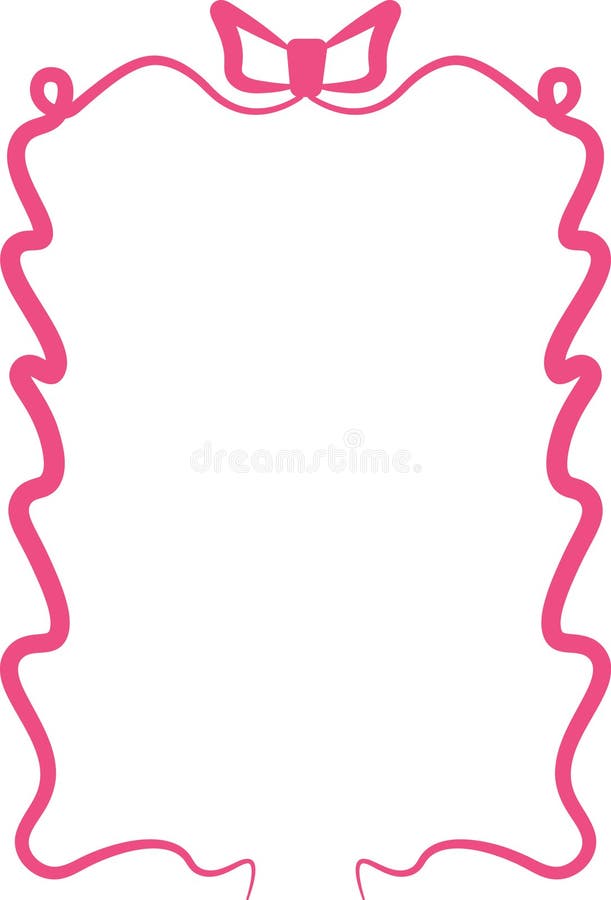 Hand Drawn Wavy Frame with Bow Stock Illustration - Illustration of ...