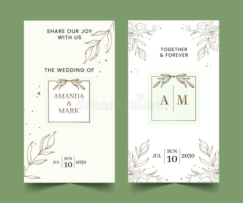 Hand Drawn Wedding Ig Stories Vector Design Illustration Stock Vector ...