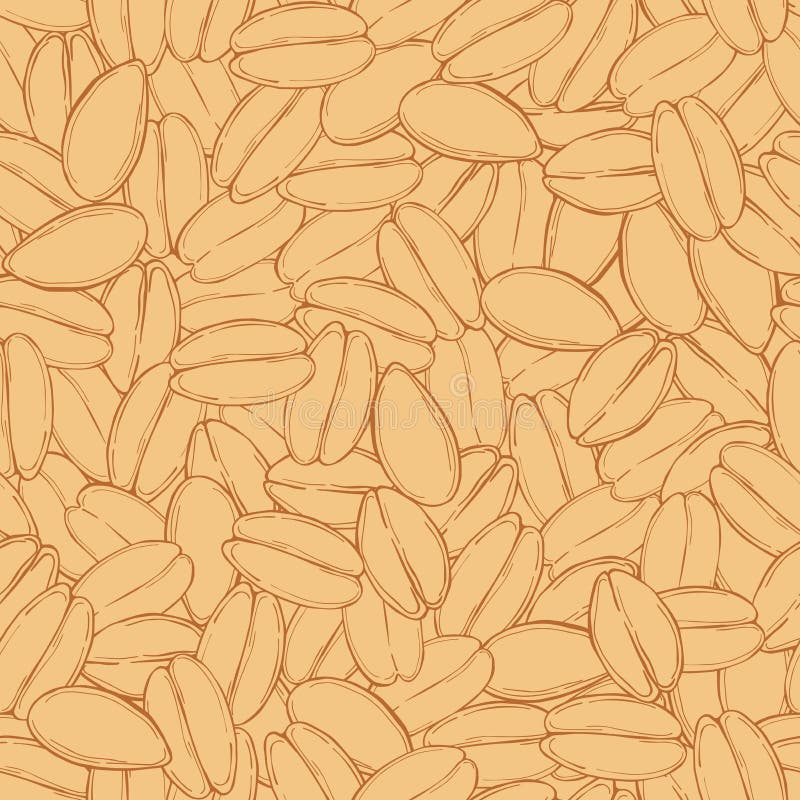 Hand Drawn Wheat Grain. Vector Seamless Pattern Stock Vector ...
