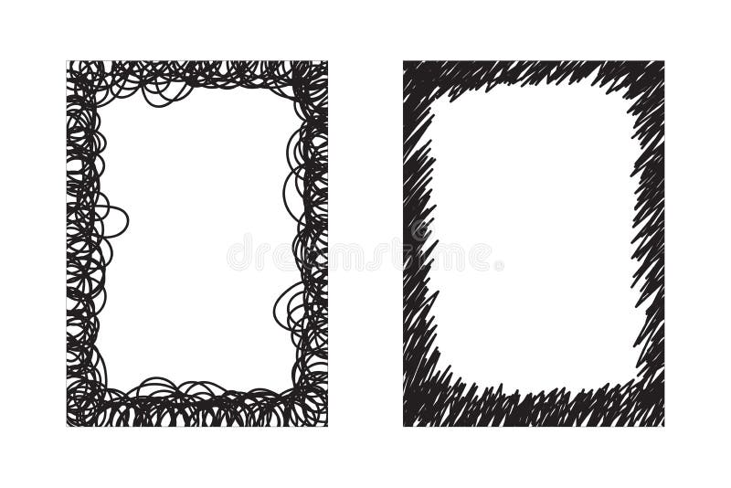 Hand drawn white frames stock vector. Illustration of grungy - 135841470