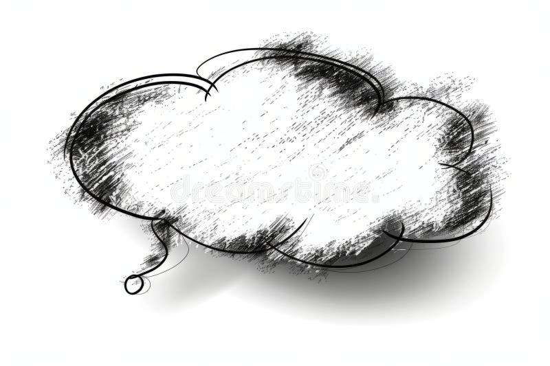 Hand Drawn White Speech Bubble with Black Stroke and Shadow Stock Photo ...