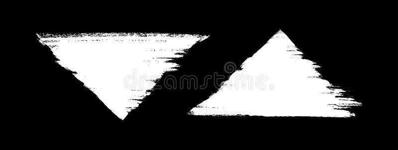 Hand Drawn White Triangle Grunge Frames. Set of Watercolor Triangular ...