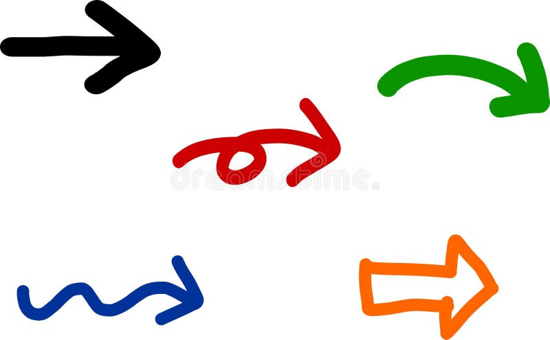 Hand drawn wind arrow icon stock vector. Illustration of moving - 267840703