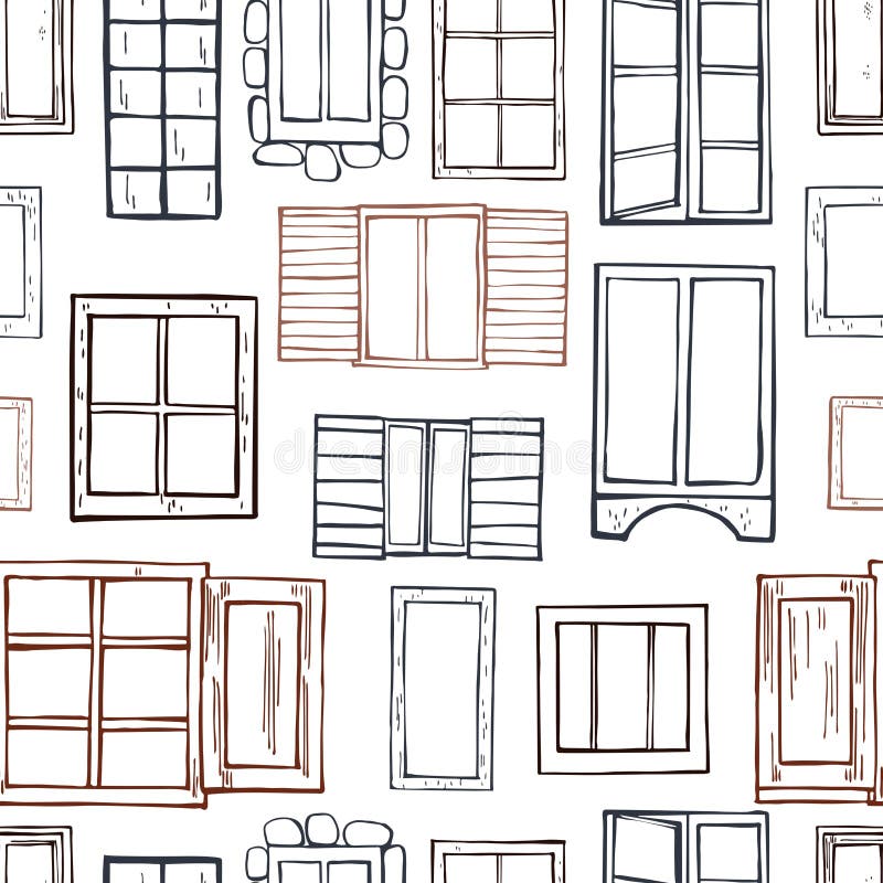 Seamless Windows Seamless Pattern Stock Vector - Illustration of ...