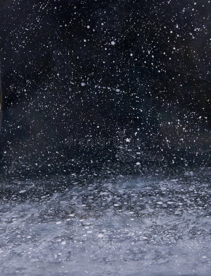 Abstract Snowy Winter Night Painting. Stock Photo - Image of greeting ...