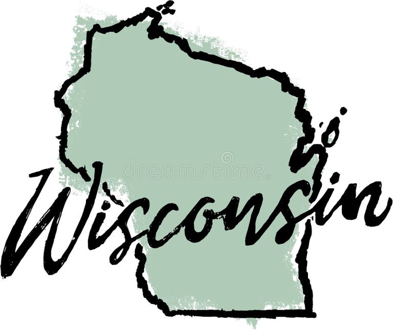 Hand Drawn Wisconsin State Sketch Stock Vector - Illustration of ...