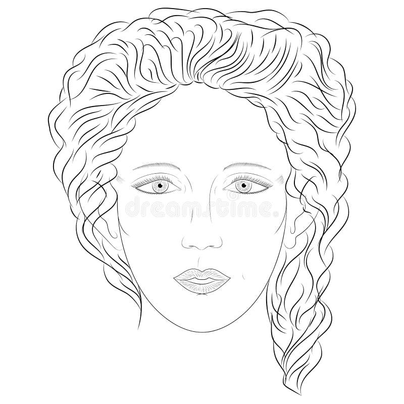 Face Of Woman Sketch Drawing Stock Illustration Illustration Of