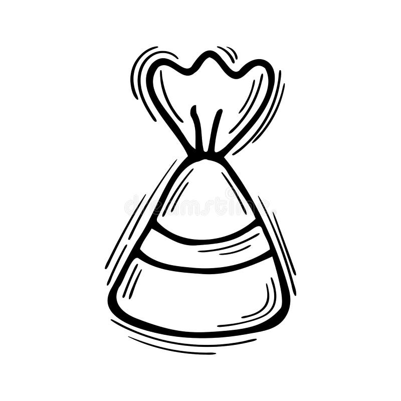 Hand Drawn Wrapped Candy. Sweets Icon. Doodle Stock Vector ...