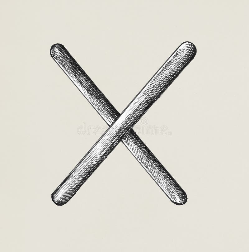 Hand Drawn Wrong Cross Illustration Stock Image - Image of drawn ...