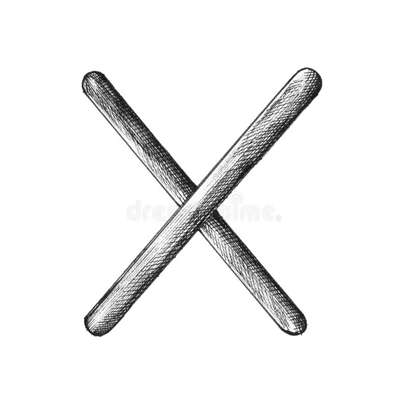 Hand Drawn Wrong Cross Illustration Stock Illustration - Illustration ...