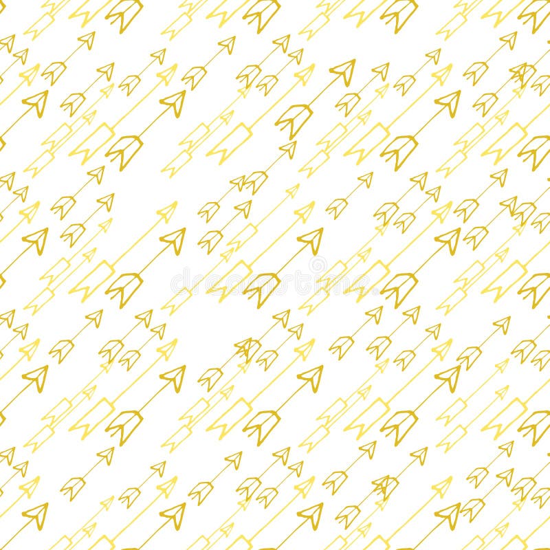 Hand-drawn Yellow Arrows on White Background Stock Vector ...