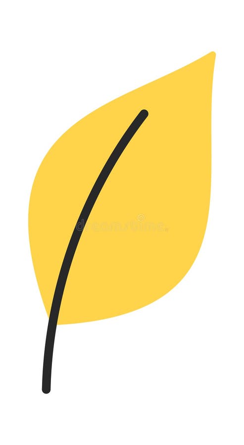 Hand-drawn Yellow Forest Plant Leaf Stock Illustration - Illustration ...