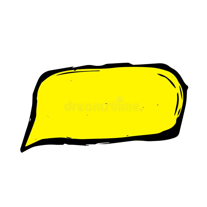 Hand-drawn Yellow Speech Bubble. Vector Stock Vector - Illustration of ...