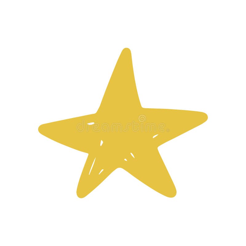 Hand Drawn Yellow Star on a White Background, Perfect for Creative ...