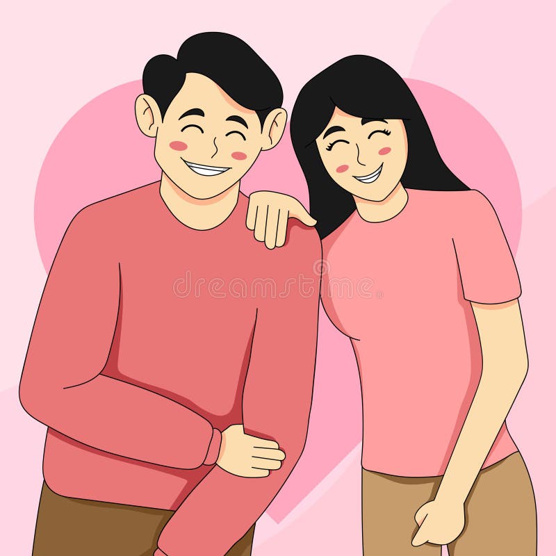 Hand Drawn Young Couple Vector Illustration Stock Vector - Illustration ...