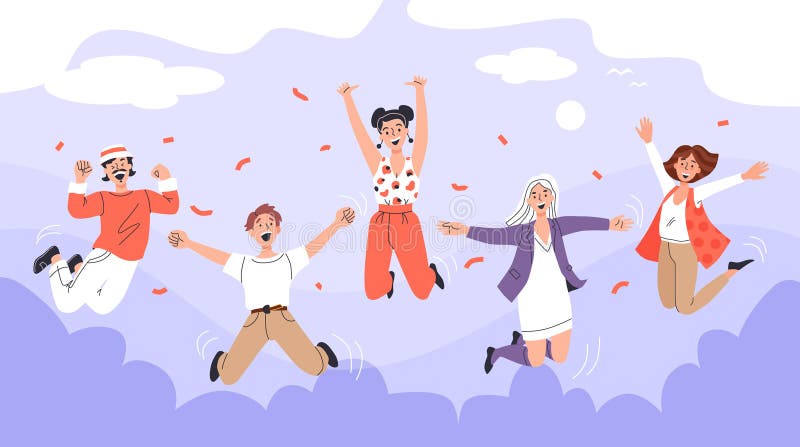 Hand Drawn Young People Composition Stock Illustration - Illustration ...