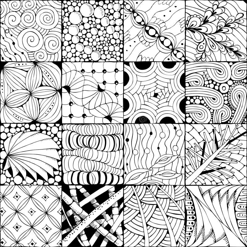Hand Drawn Zentangle Background for Coloring Page Stock Vector ...