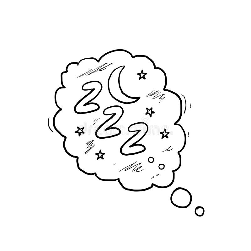Hand Drawn Zzz Illustration with Doodle Style Symbol for Sleeping Stock ...