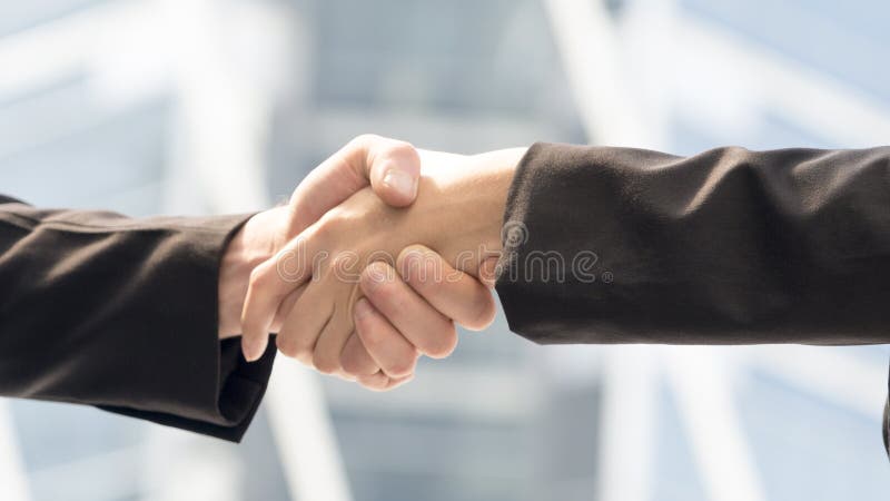 Hand in Dressed Strictly in the Suits Shake Together Stock Image ...