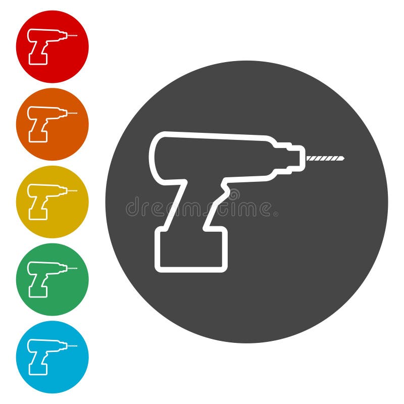 Drill icon stock vector. Illustration of equipment, battery - 109467262