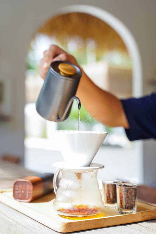 Hand Drip Coffee Brew at Home Stock Image - Image of mashed, beverage ...