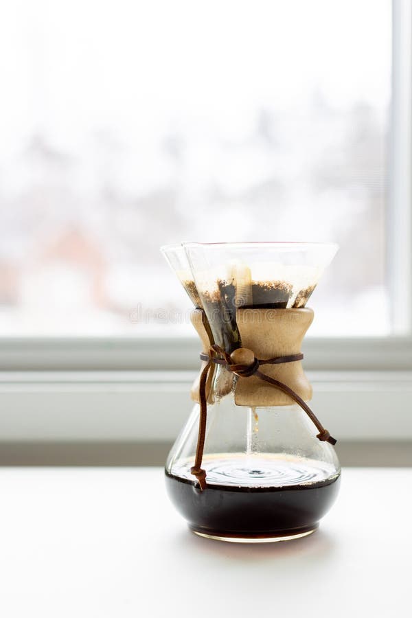 Hand-drip Coffee Dripper Using a Paper Filter Near the Window Stock ...