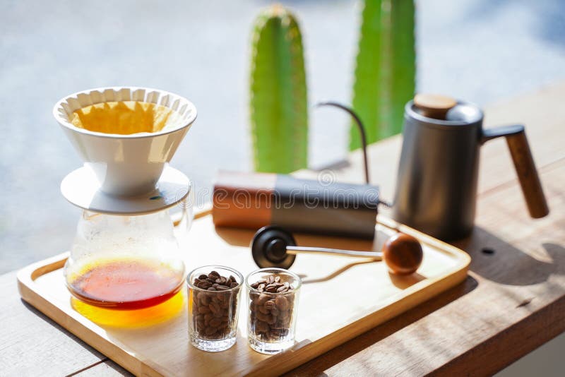 Hand Drip Coffee Set for Brew at Home Stock Image - Image of tool ...