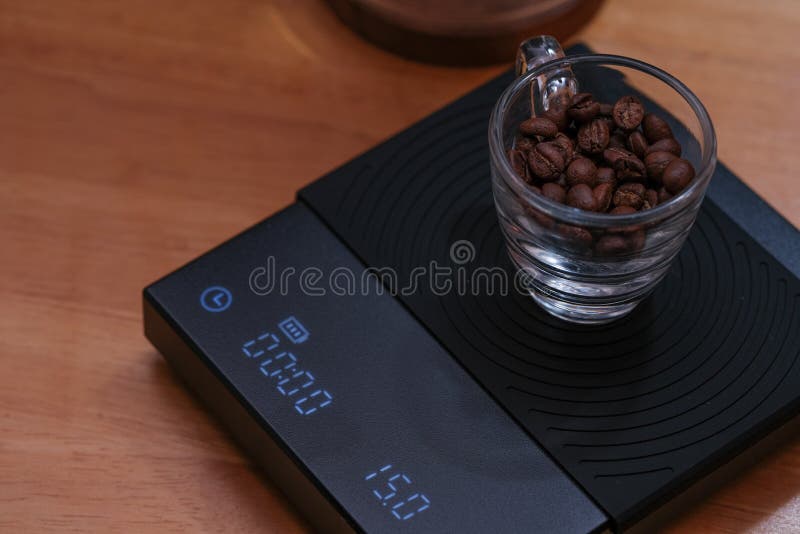 Hand Driper of Prepare Drip Coffee on Digital Scale Stock Image - Image ...