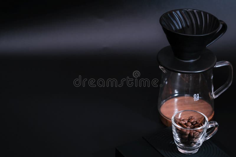 Hand Driper of Prepare Drip Coffee on Digital Scale Stock Image - Image ...