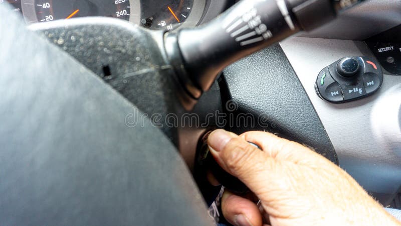 Hand Driving the Key To Start the Engine of a Car Stock Image - Image ...