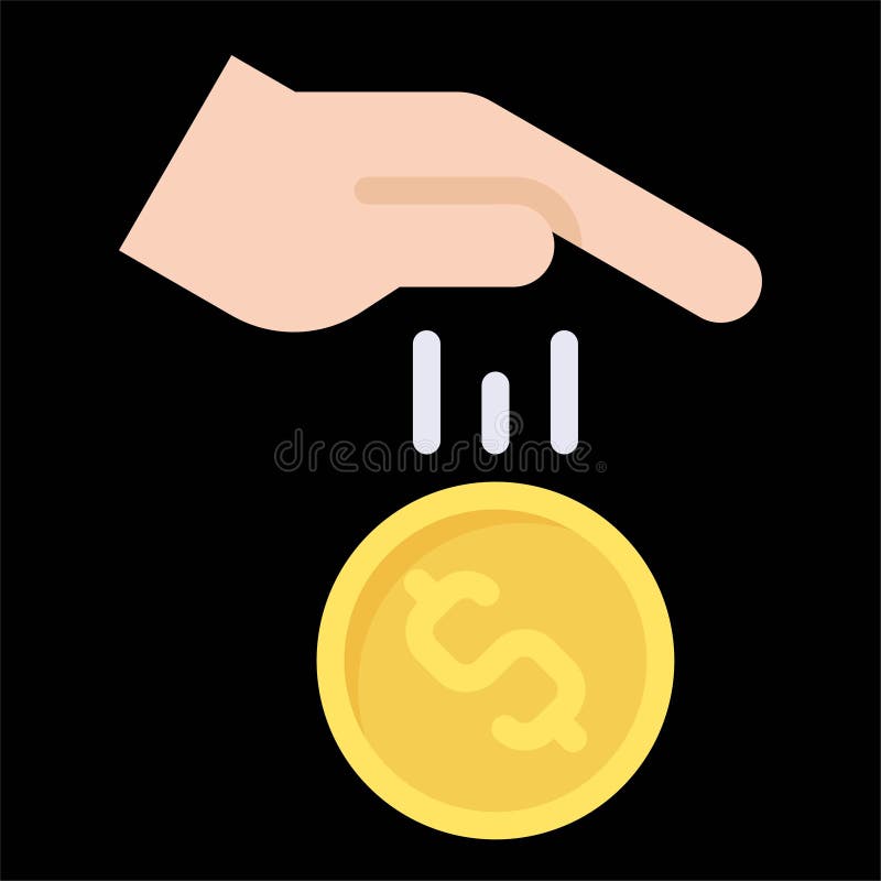 Hand Drop Coin Icon, Bankruptcy Related Vector Stock Vector ...