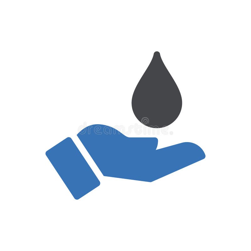 Hand with Drop of Water in Sketch Style, Vector Illustration Stock ...